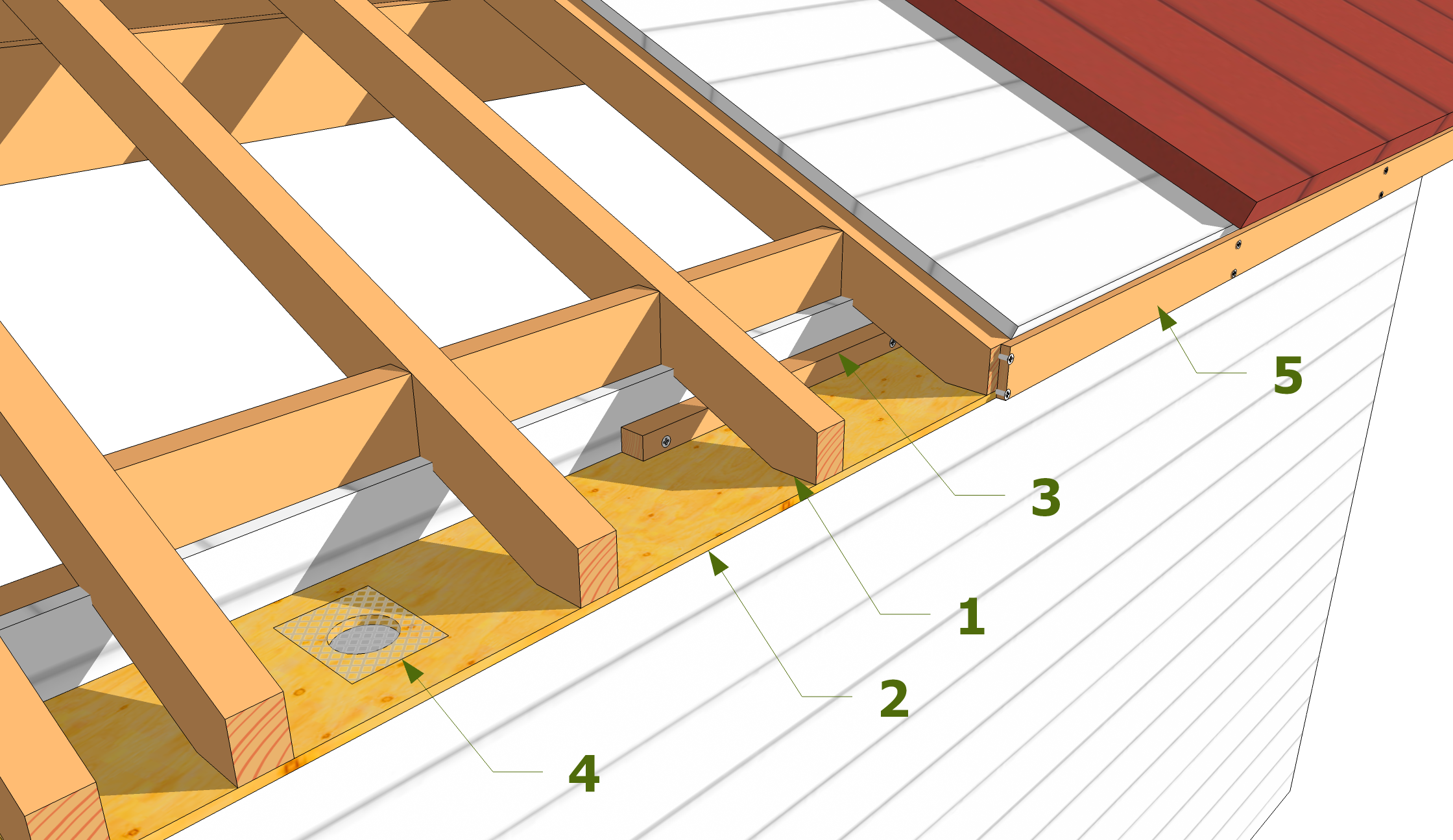 Anatomie d'une charpente de toiture à 2 versants - Les guides de la Construction Bois