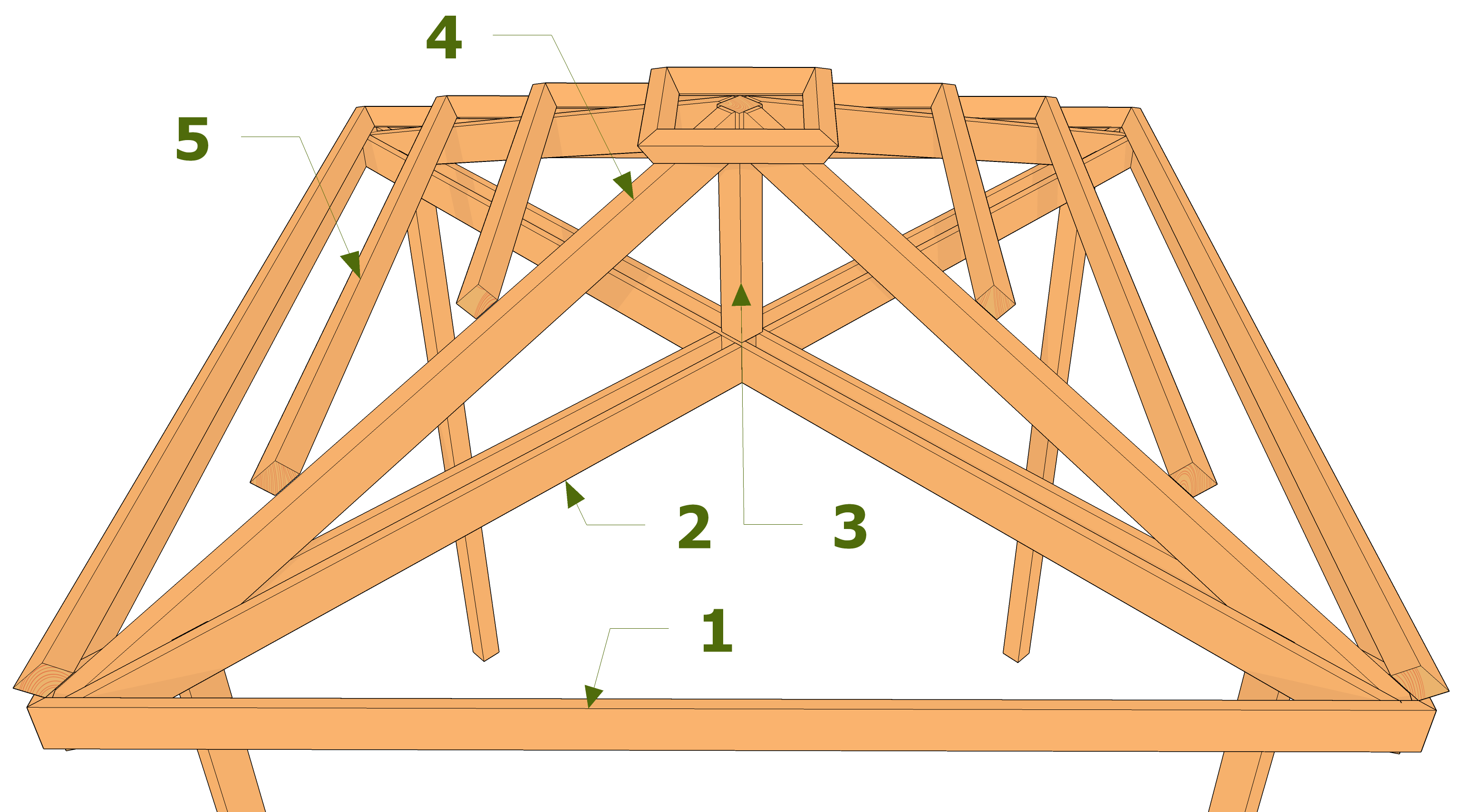 Anatomie d’une charpente de toiture en pavillon - Les guides de la ...