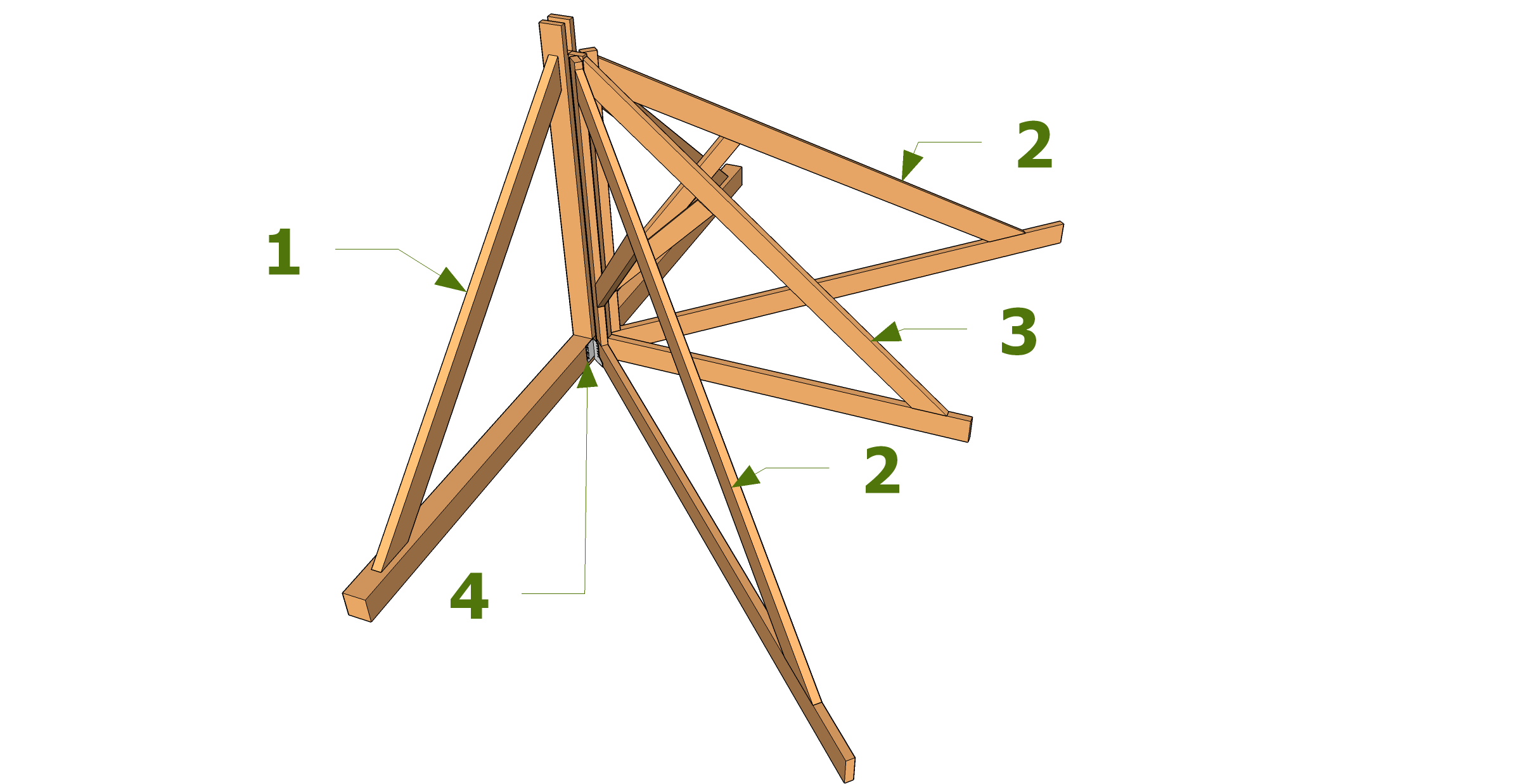 Les demi-fermes d'une charpente de toiture à croupes - Les guides de la ...